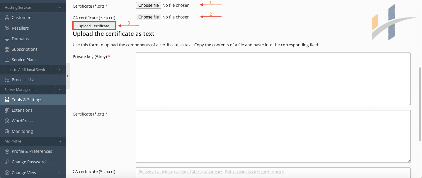 Installing Ssl Certificate On Plesk 12 With A Csr Generated On Plesk