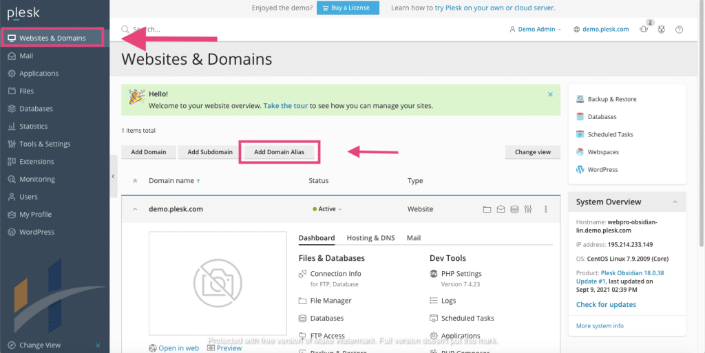 Creating Domain Alias In Plesk & Removing Domain Alias In Plesk cPanel Creating Domain Alias In Plesk & Removing Domain Alias In Plesk cPanel