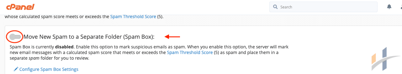 Enable/Disable Spam Box Within cPanel & What is Spam Threshold Score