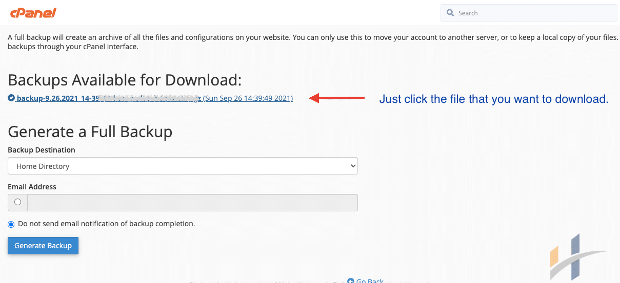Managing Backups Using cPanel - download/restore full & partial backups