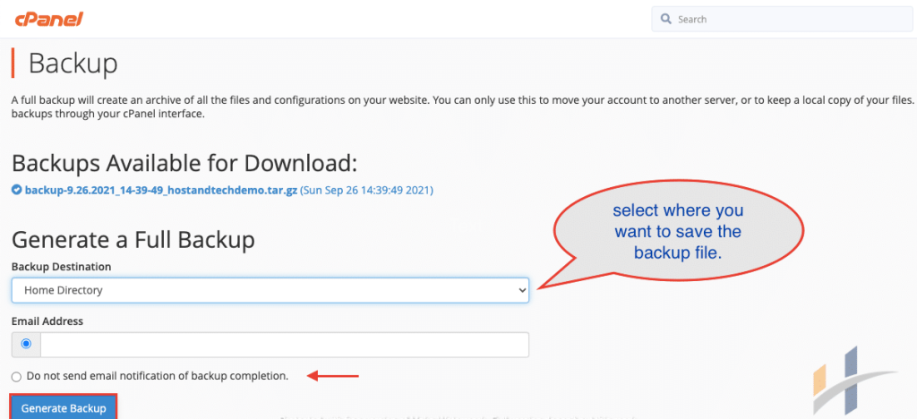 Managing Backups Using cPanel - download/restore full & partial backups